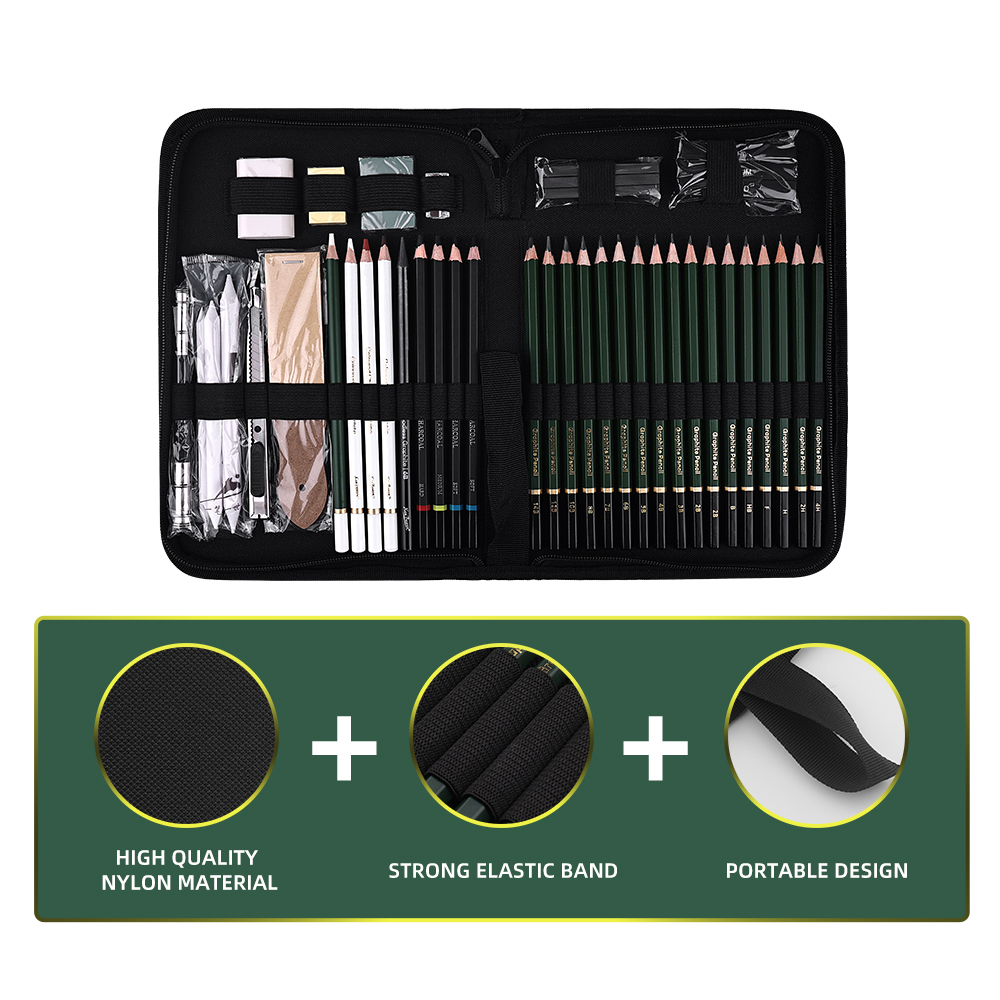 43 Pcs Professional Sketching & Drawing Art Tool Kit With Sketch Pad ...