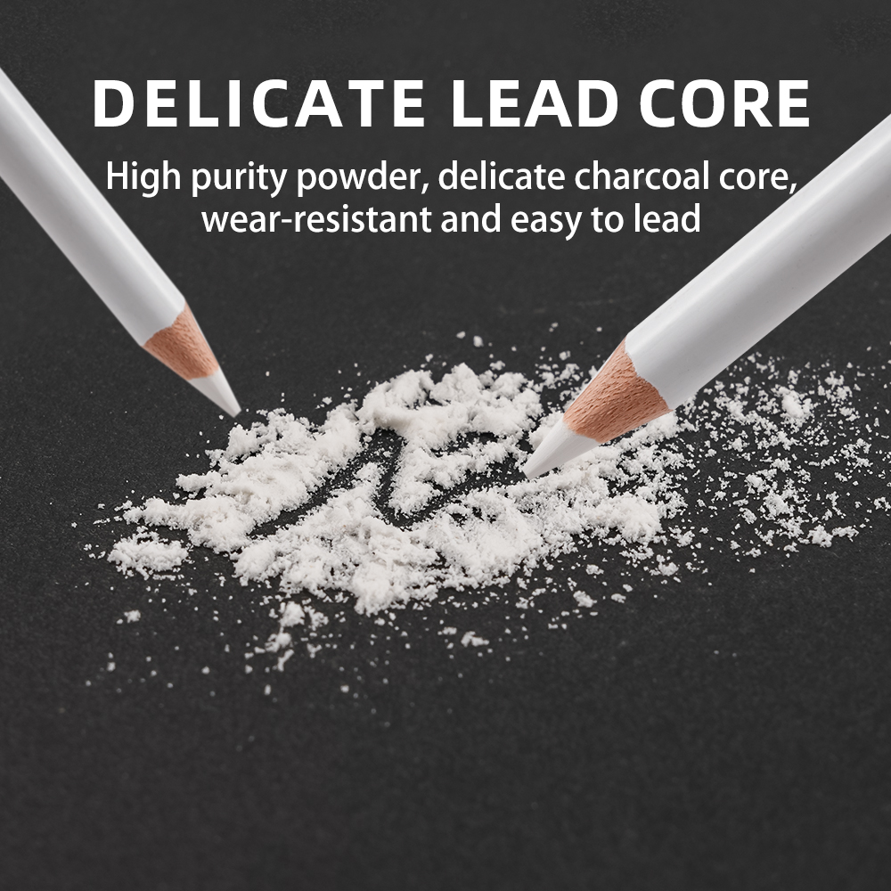 6Pcs White Charcoal Pencil Sketch Drawing Pen - xinbowen